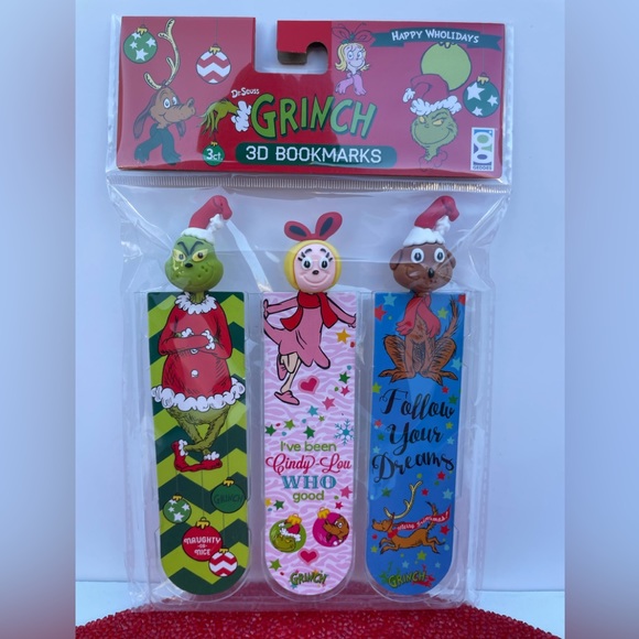 The Grinch | Other | The Grinch 3d Bookmarks | Poshmark